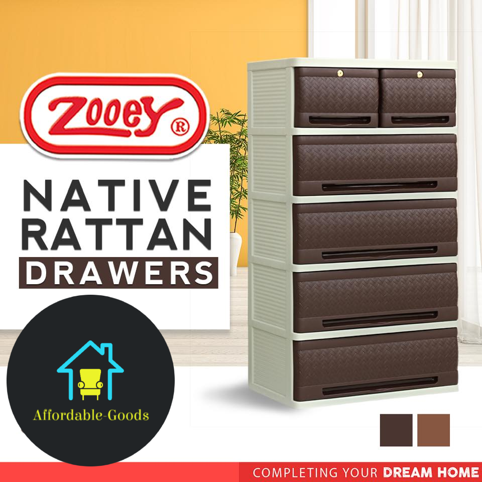 ZOOEY NATIVE RATTAN 5 LAYER CABINET | Lazada PH