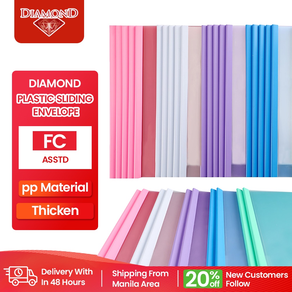 DIAMOND PF310 PLASTIC SLIDING FOLDER A4 ASSTD x720 829267 school ...