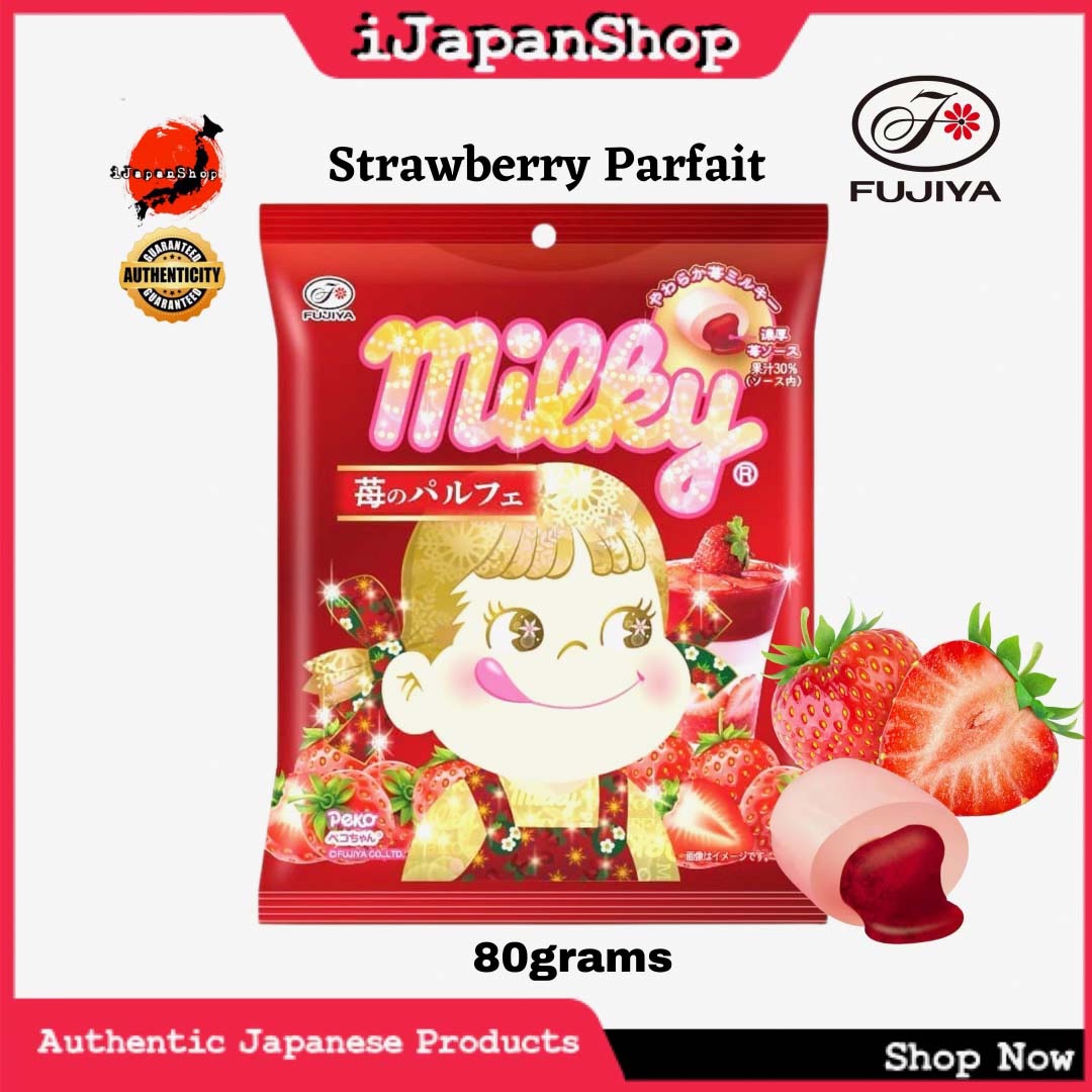Fujiya Milky Peko Chan Strawberry Parfait Milk Candy 80G | Lazada PH