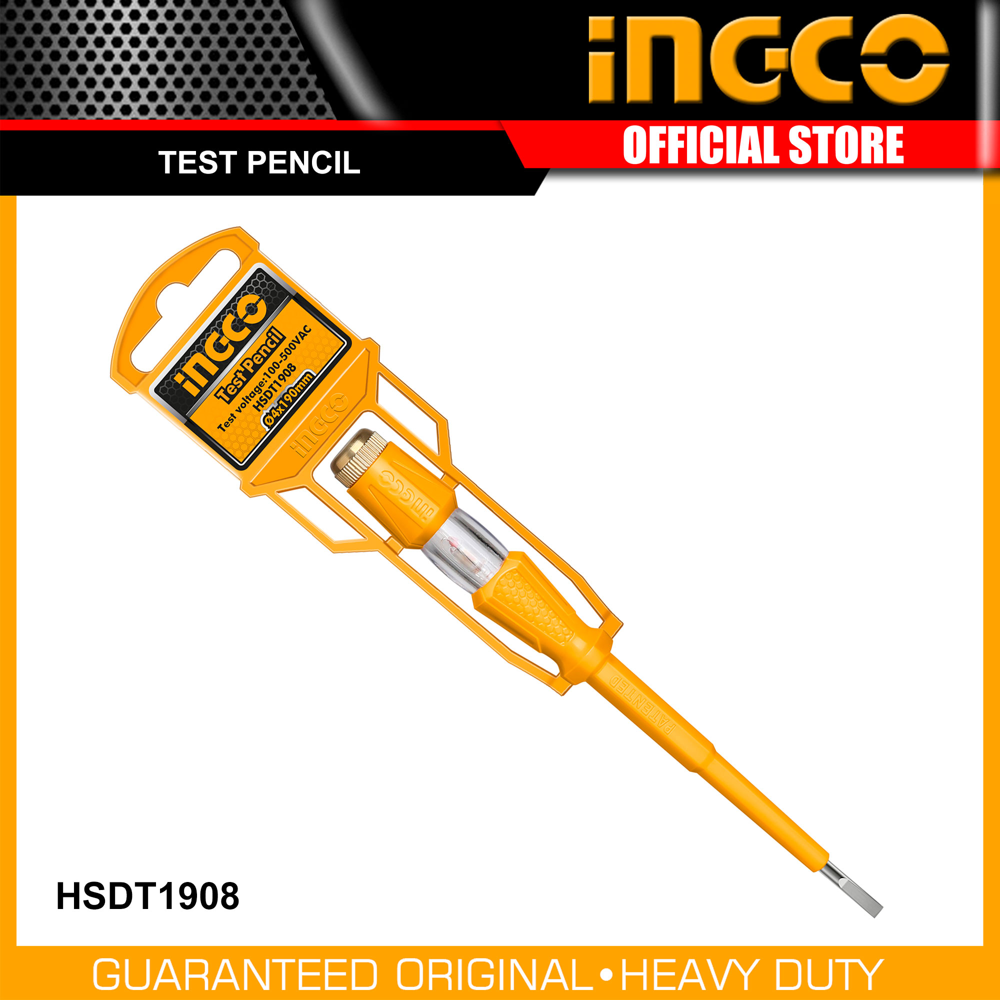 Ingco HSDT1908 Test Pencil 100-500VAC 4x190mm for Voltage Tester IHT ...