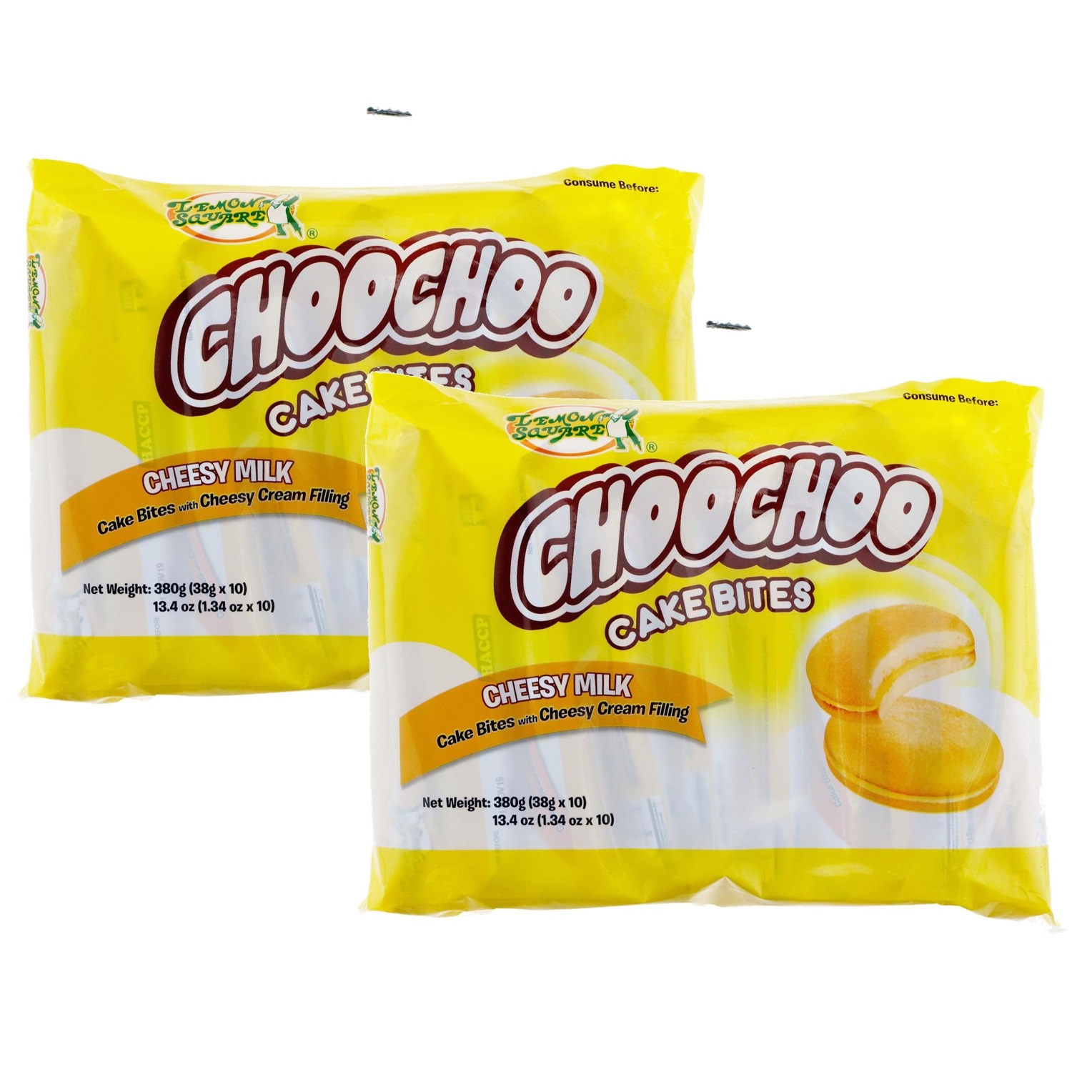 Lemon Square Choo Choo Cake Bites Cheesy Milk 38g x 10's - 2 Packs ...