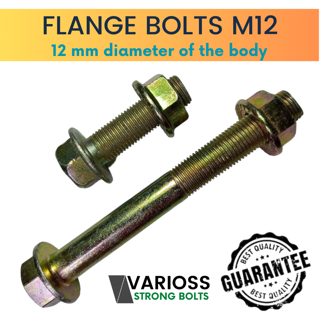 FB Flange Bolt M12 or 12 mmm diameter, Length from 25 to 100 mm, thread ...