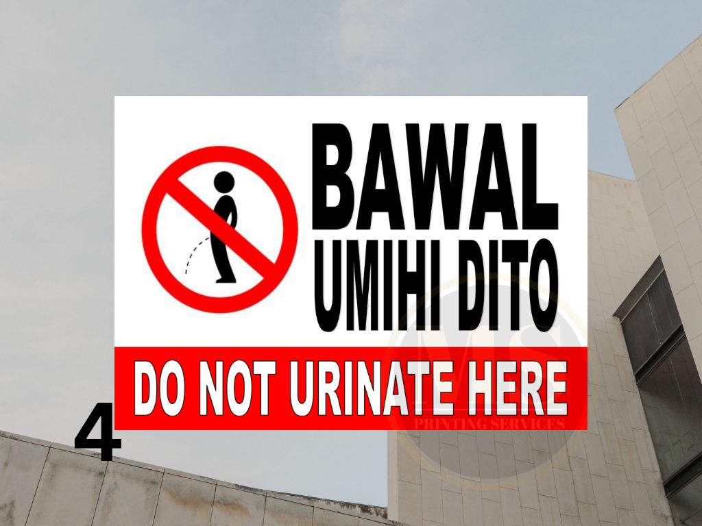 Bawal Umihi Dito No Urinating Signage (Laminated Signage and Waterproof ...