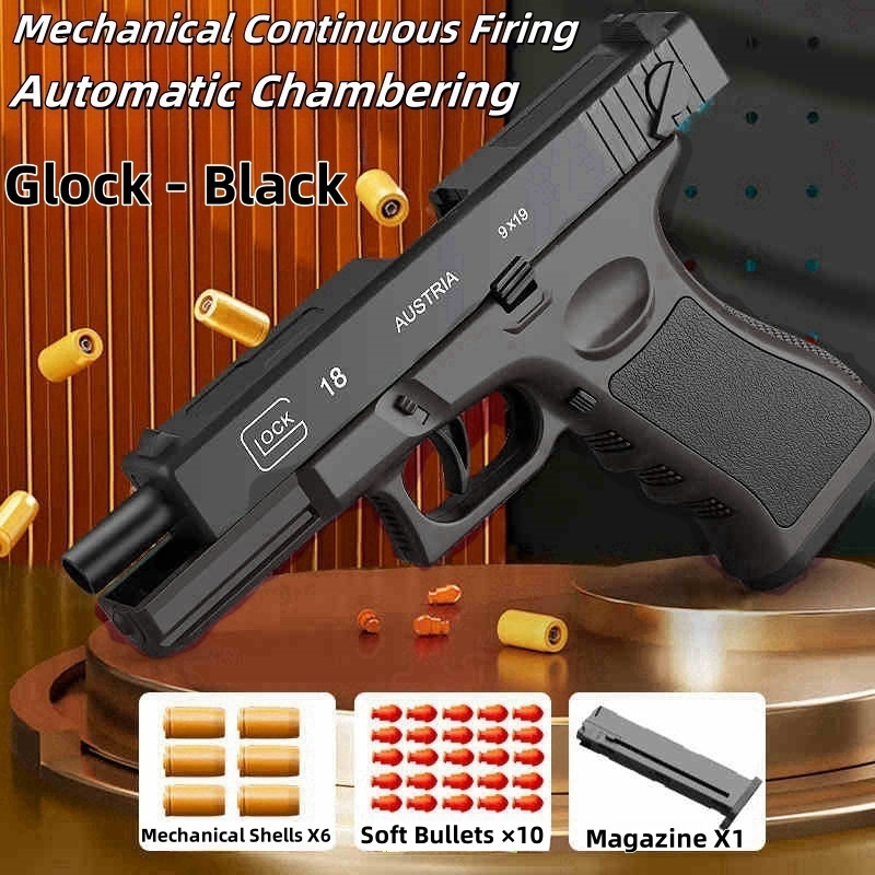 Automatic continuous-firing Glock toy gun that can eject shells and ...