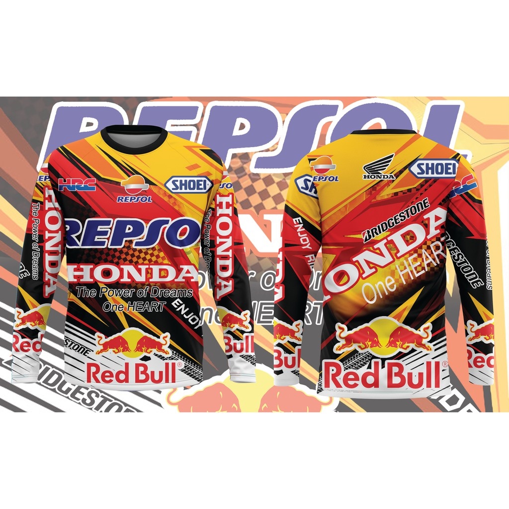 Clothify Motorcycle Bike Repsol Honda Riders Long sleeve Jersey Motor ...