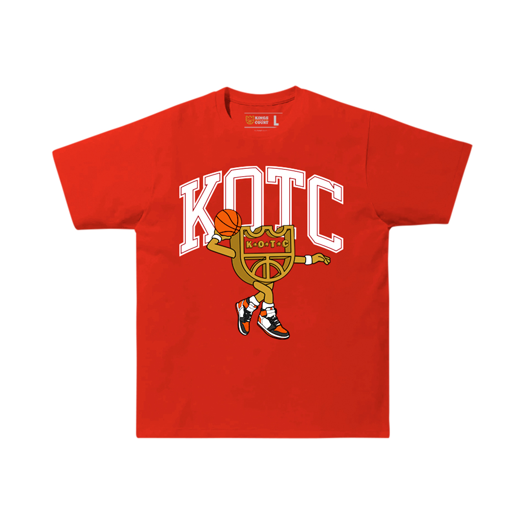 KOTC Jelly - Graphic Basketball T-Shirt Premium Red/White Cotton Blend ...