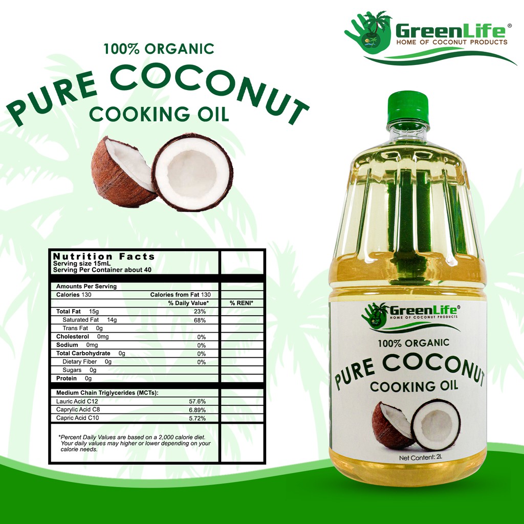 Green Life Organic Pure Coconut Cooking Oil 2L | Lazada PH