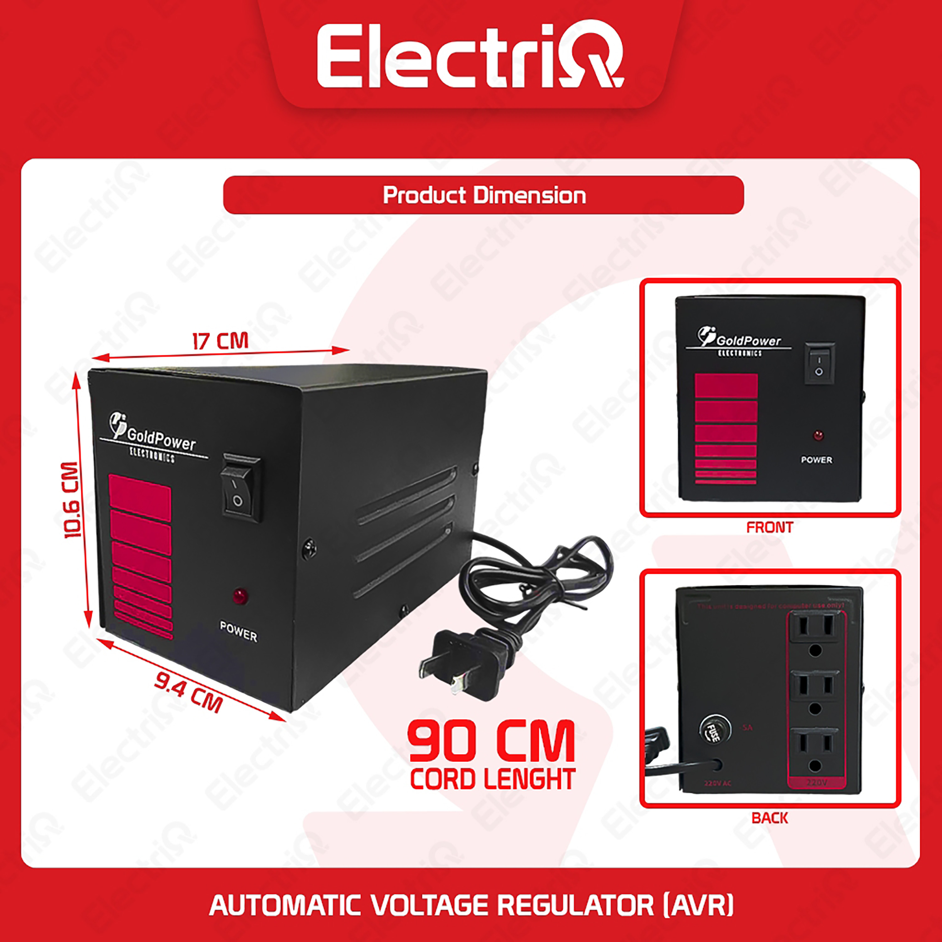 Winland l MPLUS 4 Outlets Automatic Voltage Regulator AVR Power Supply ...
