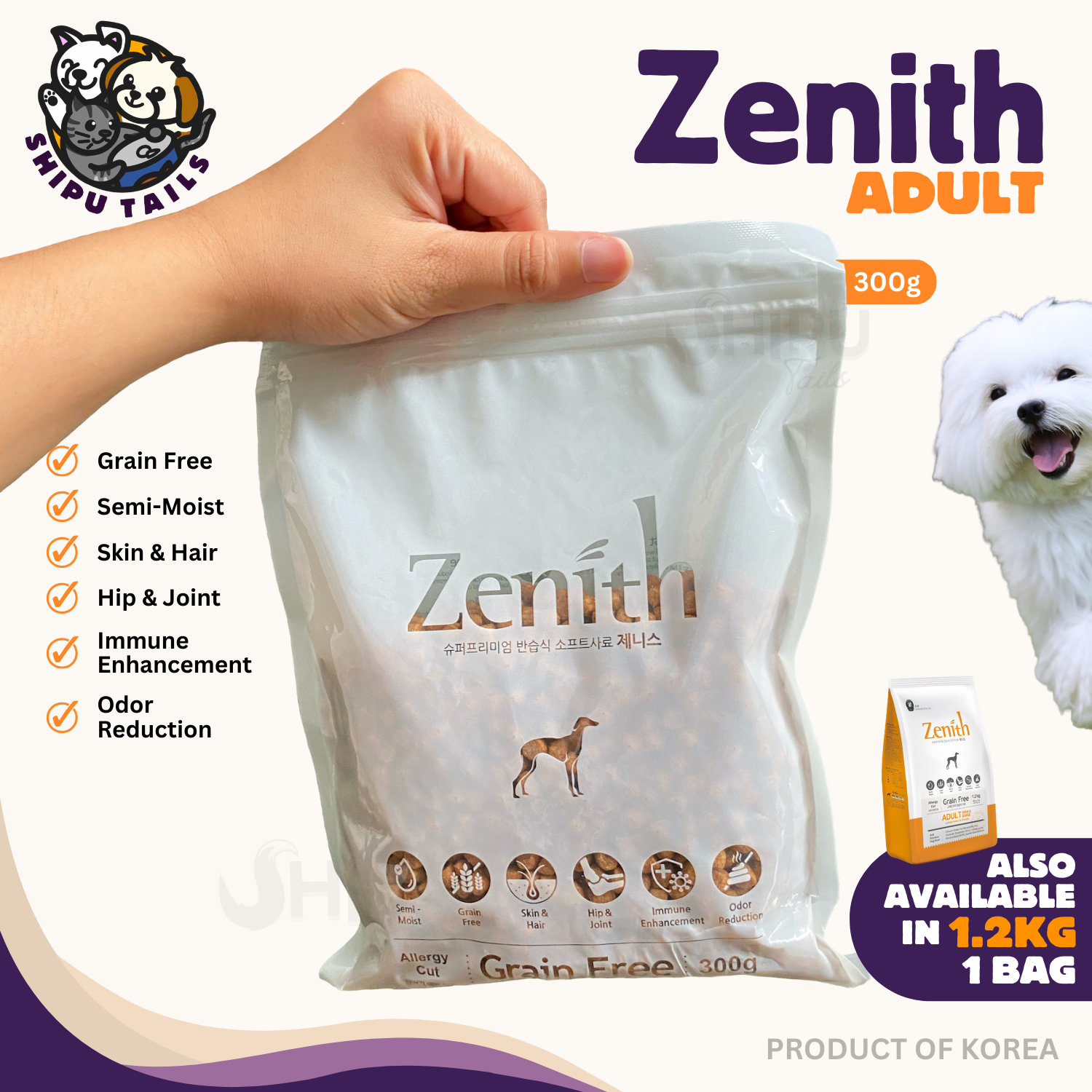 Zenith Grain Free Soft Kibble Adult Small Breed Lamb and Potato Premium ...