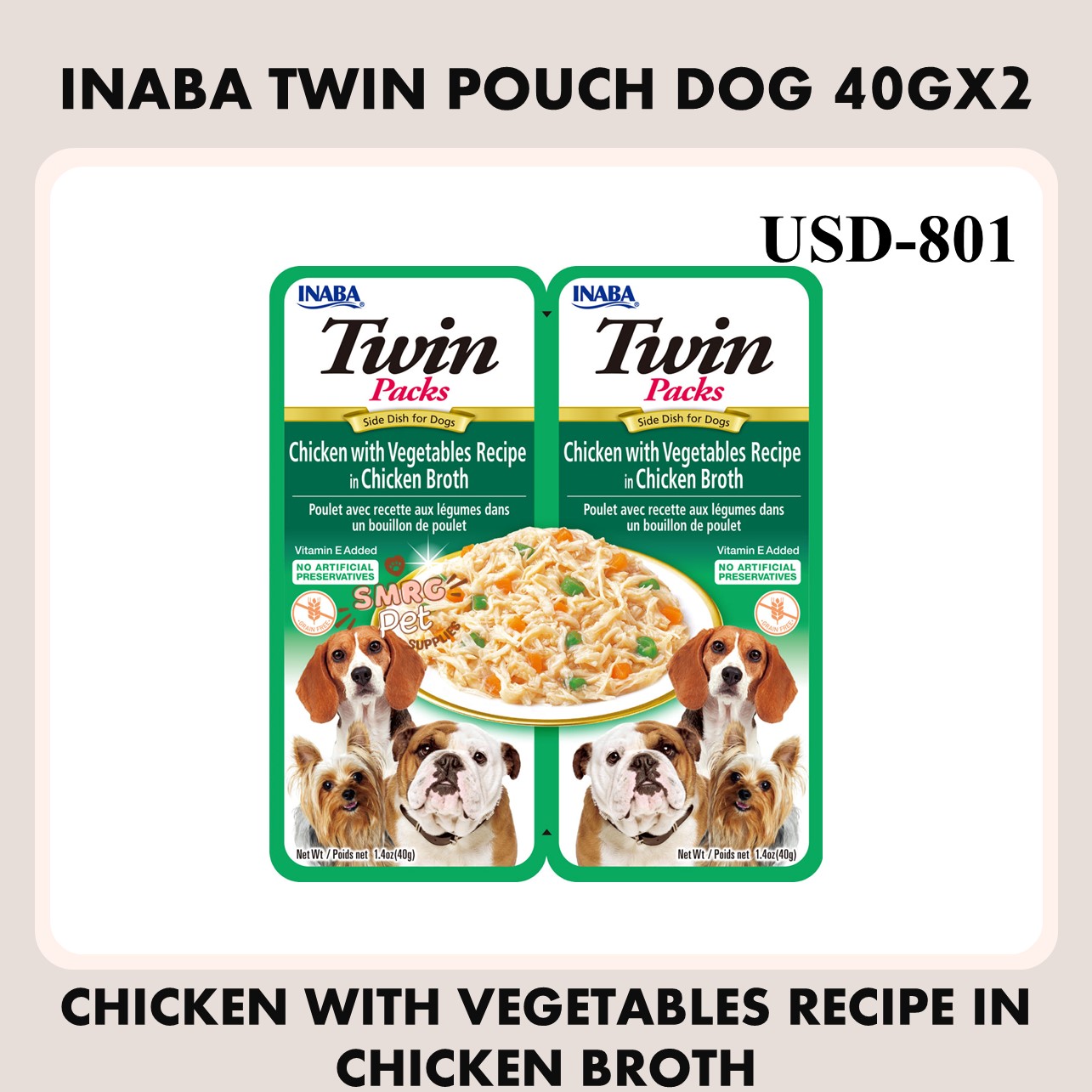 Inaba Twin Packs Chicken with Vegetable Recipe Wet Dog Food 40gx2 ...
