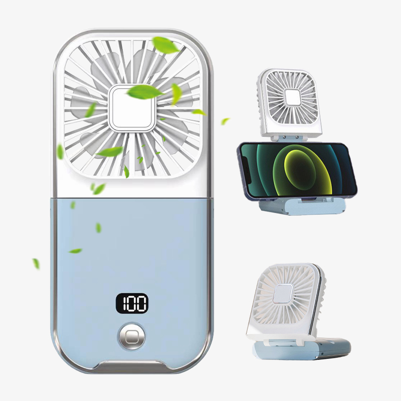 4-in-1 Mini Handheld Fan with Power Bank and Cellphone Holder Mini Fan ...