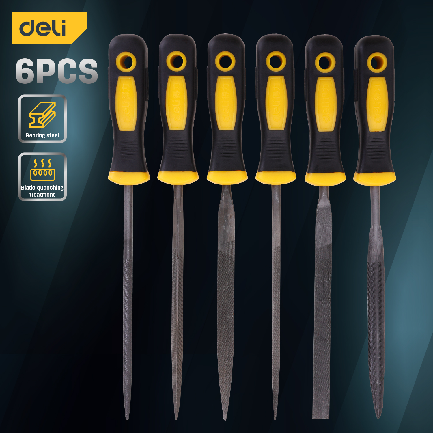 Deli 6 Pcs Metal File Set Hand File Set Kit 3x140mm Wood Rasp Grinding ...
