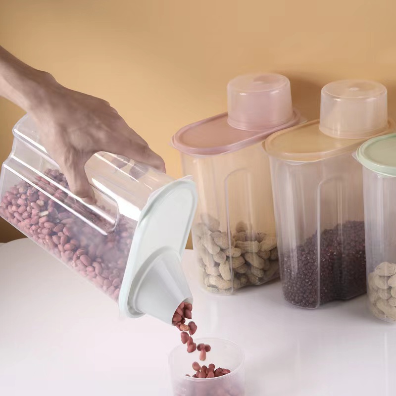Storage Granules Bin Cereal Containers Dispenser Food Storage With Lids ...