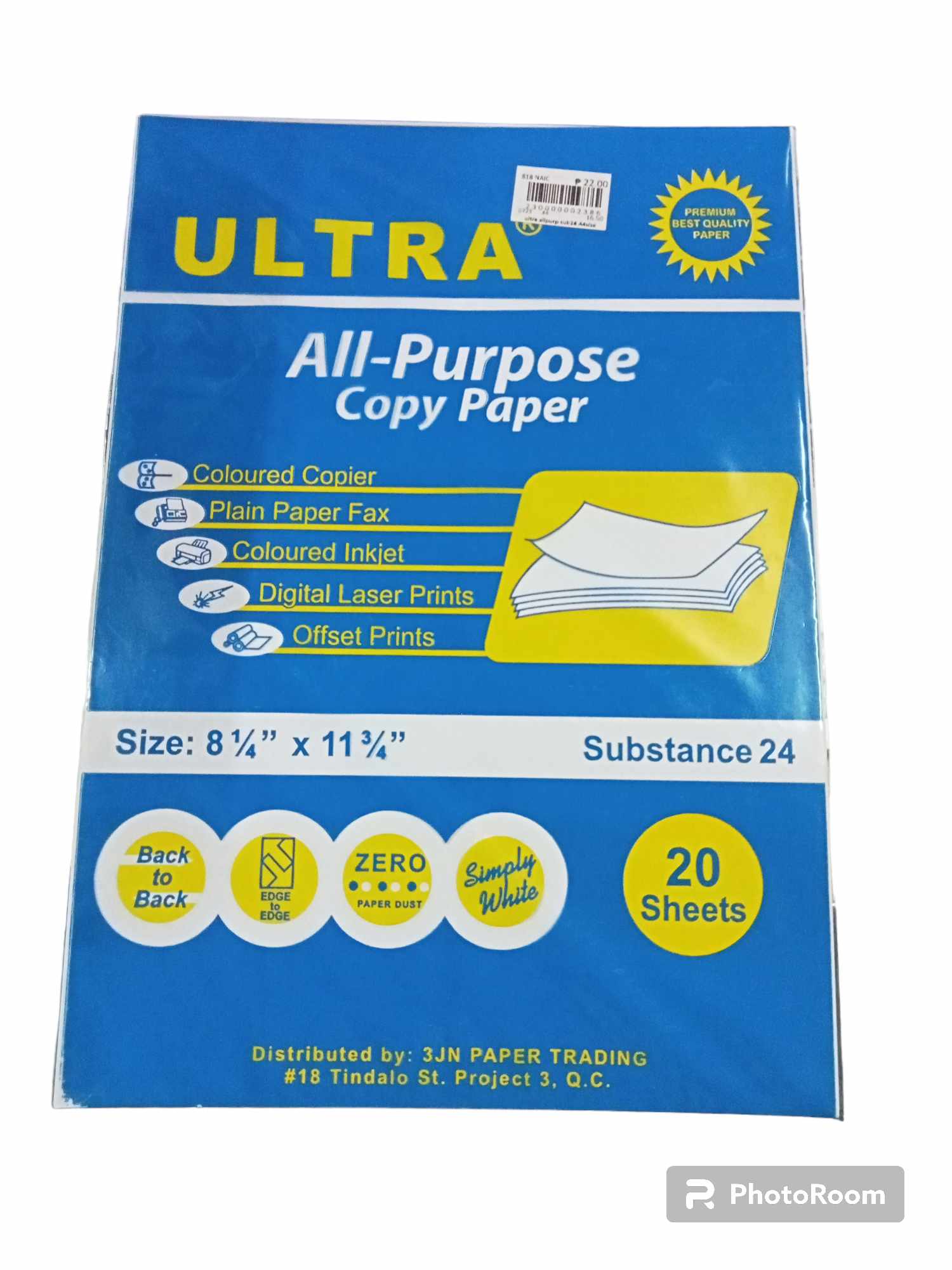 818 Bond Paper Ultra Copy Paper (1) set 20 Sheets Per set Sub24 Copier ...