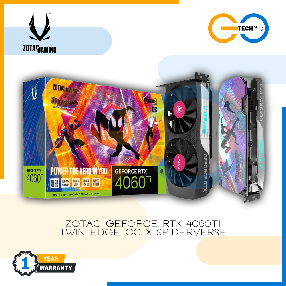 ZOTAC GAMING GeForce RTX 4060Ti 8GB Twin Edge OC SPIDERMAN SpiderVerse ...
