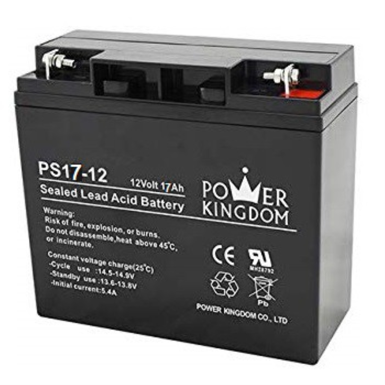 Power Kingdom 12v 17Ah SLA Rechargeable Battery PS17-12 Ebike ...