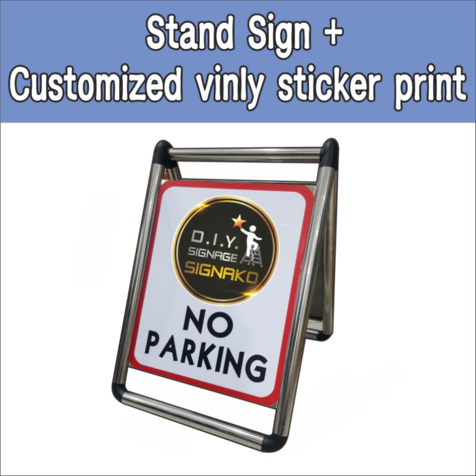 Foldable Stand Parking Signage Floor Sign Logo Printing Standee ...