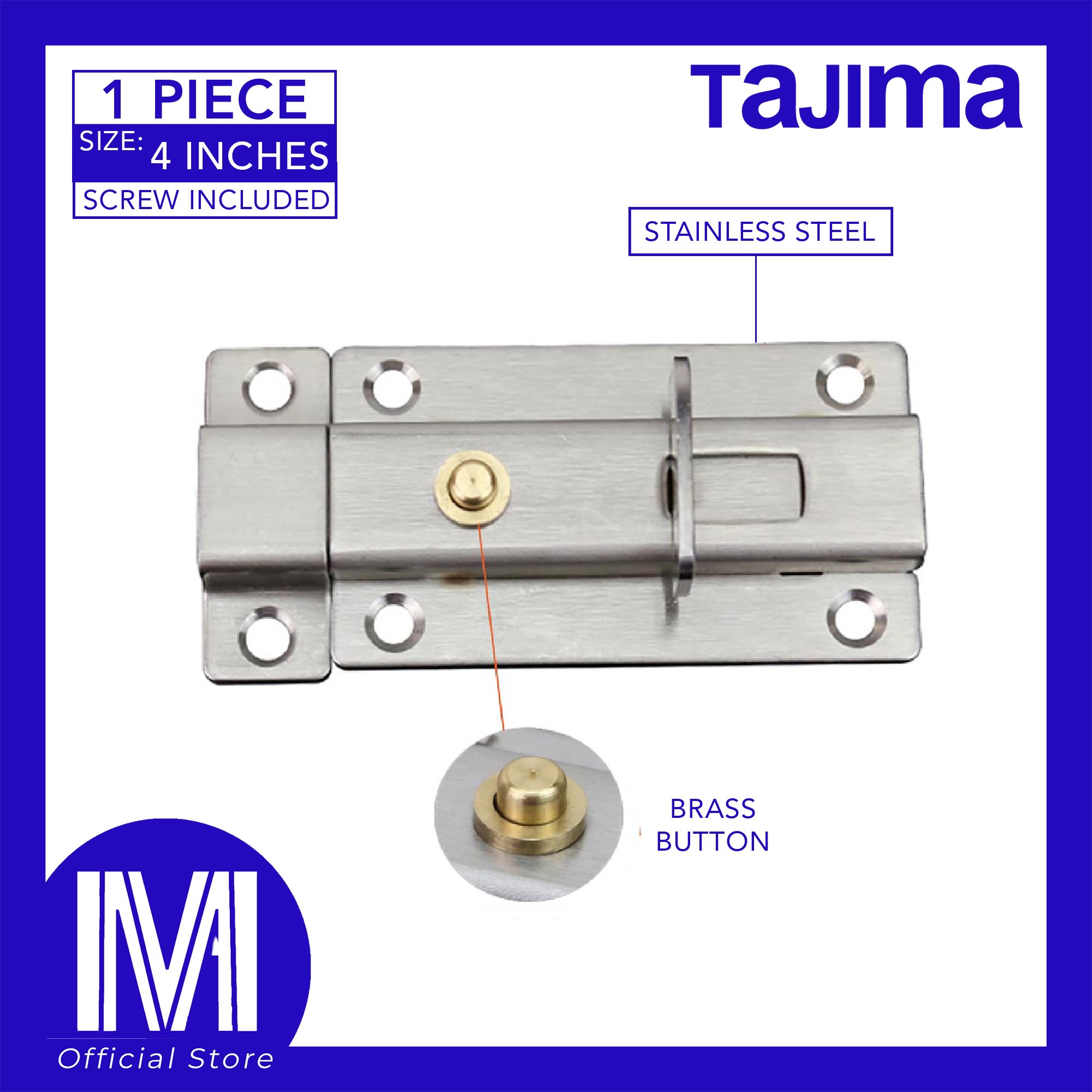 Stainless Steel Spring Bolt with Push Botton | Lazada PH