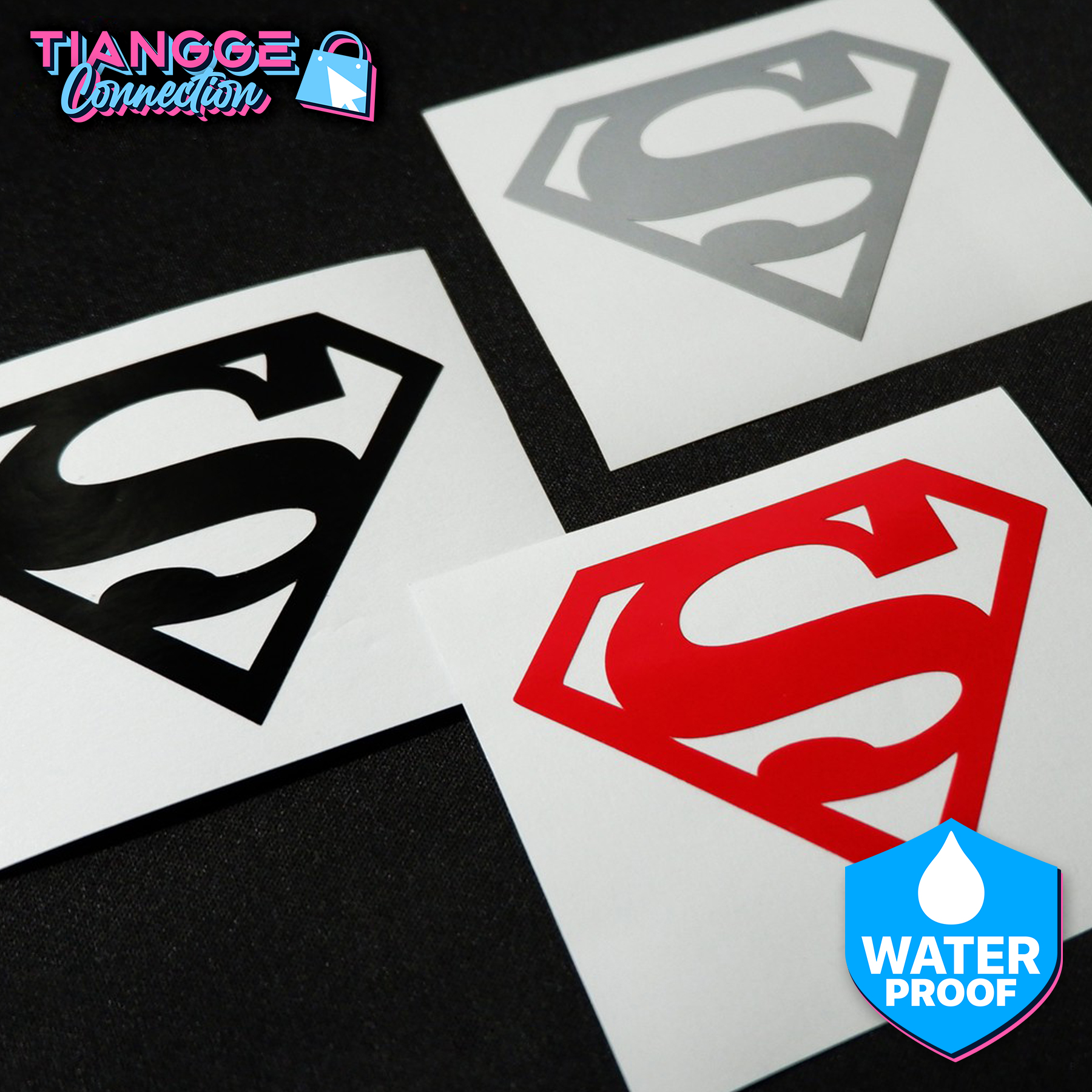 Superman WATERPROOF STICKER VINYL decal for car, motor, vehicle, mug ...