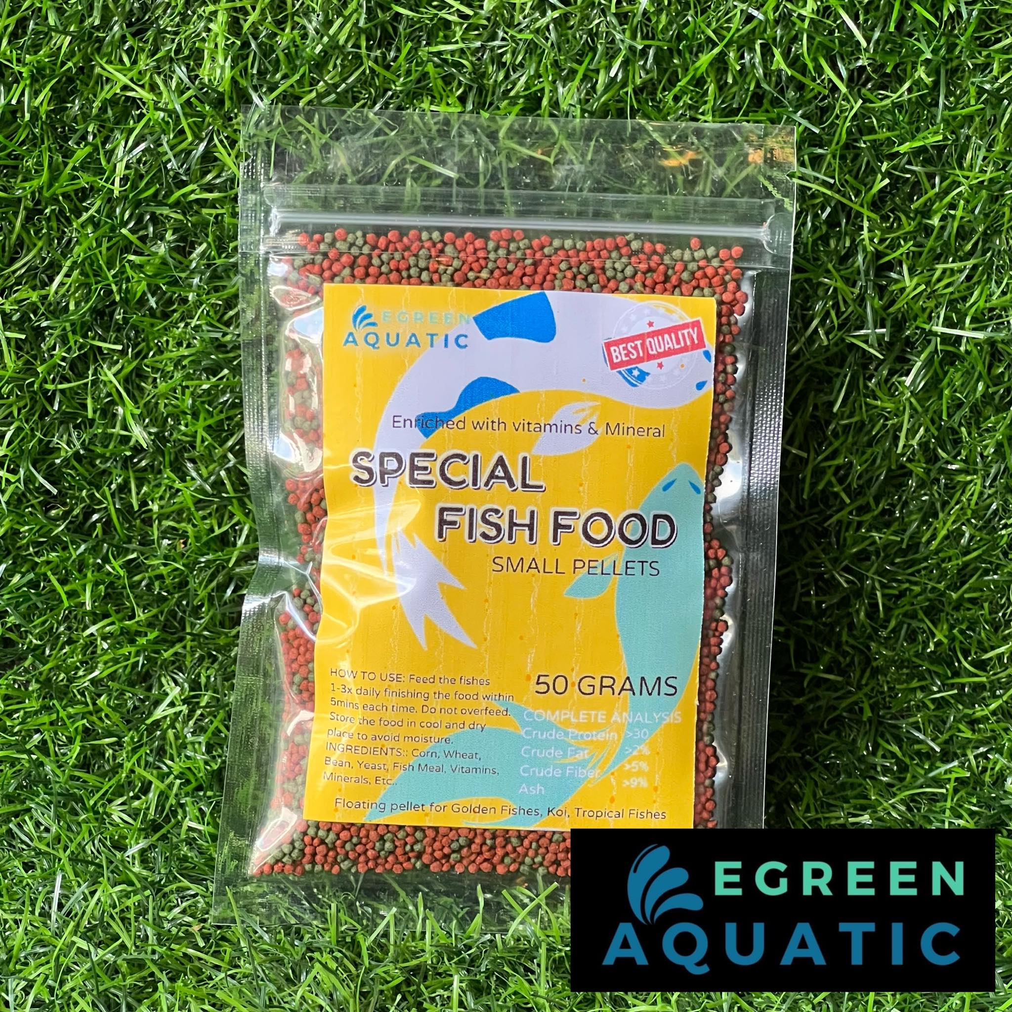 Taiwo Red Green Floating SMALL Pellet Fish Food - 50grams | Enriched ...