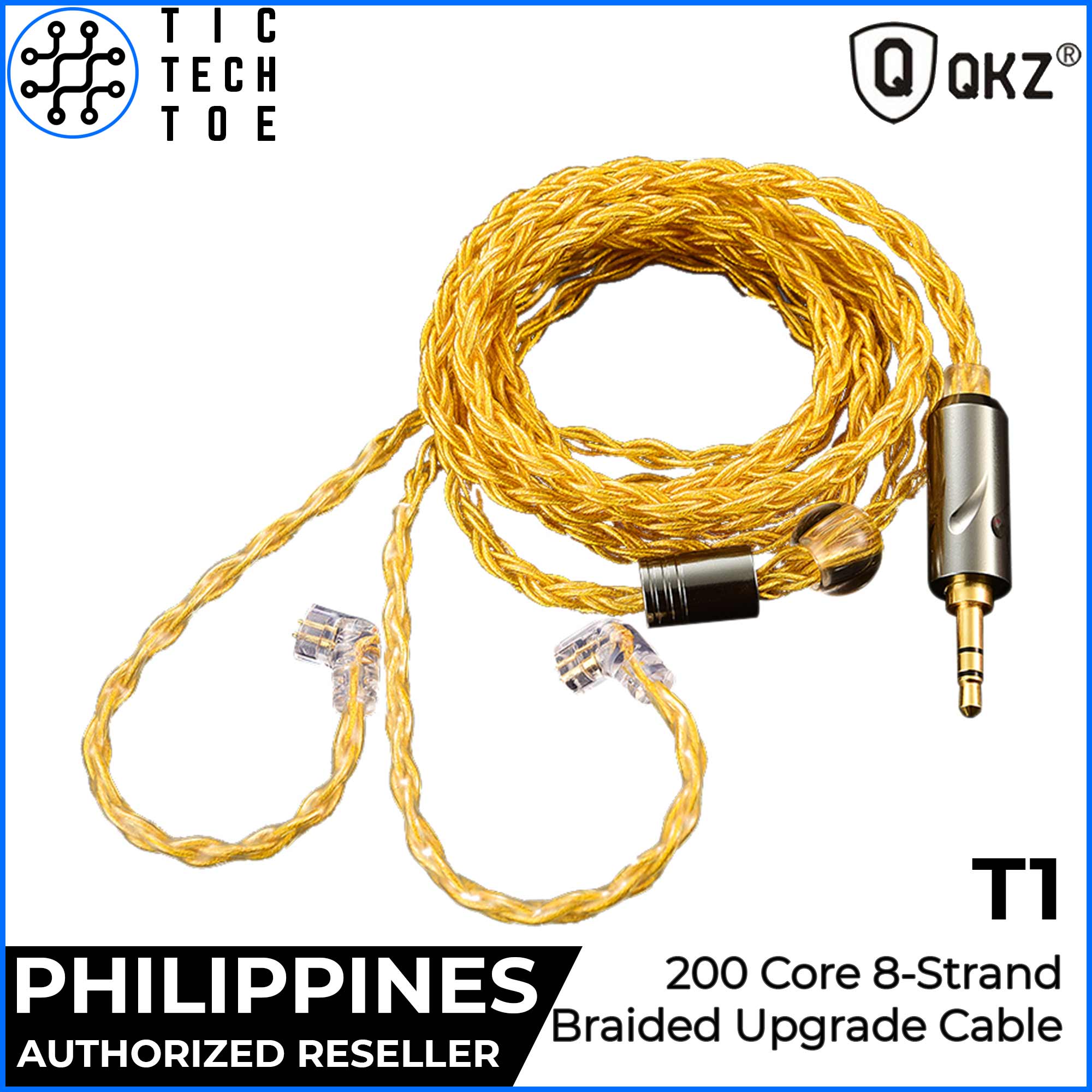Qkz T1 200 Core 8 Strand Silver Plated Braided Earphone Iem Upgrade 0436