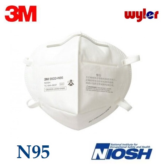 10 Pcs. 3m 9502+ N-95 Respirator Flat Fold Face Mask Head Wearing Type ...