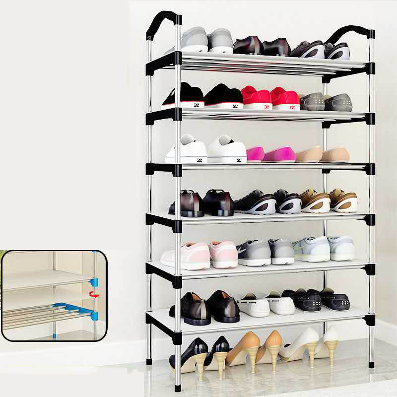 6 Layer shoe rack/ Tier Colored Stainless Steel Stackable Shoes ...