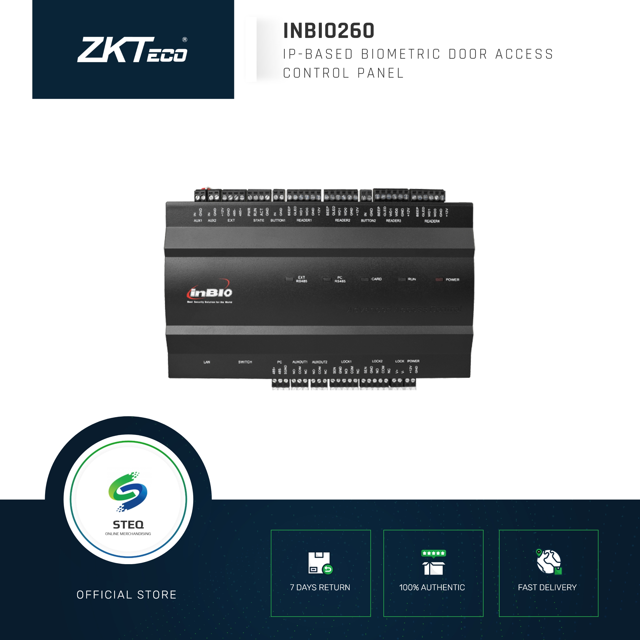 STEQ ZKTeco InBio 260 Package B 2 door lock | Lazada PH