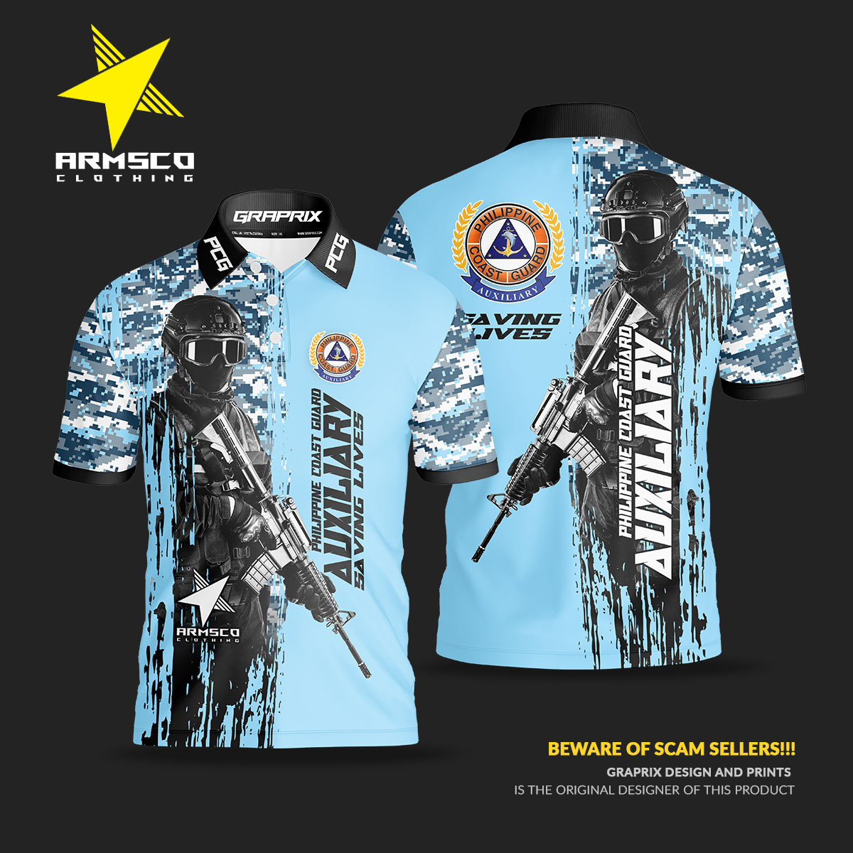 Coast Guard PCG AUXILIARY Saving Lives V2 POLO Mandarin Full ...