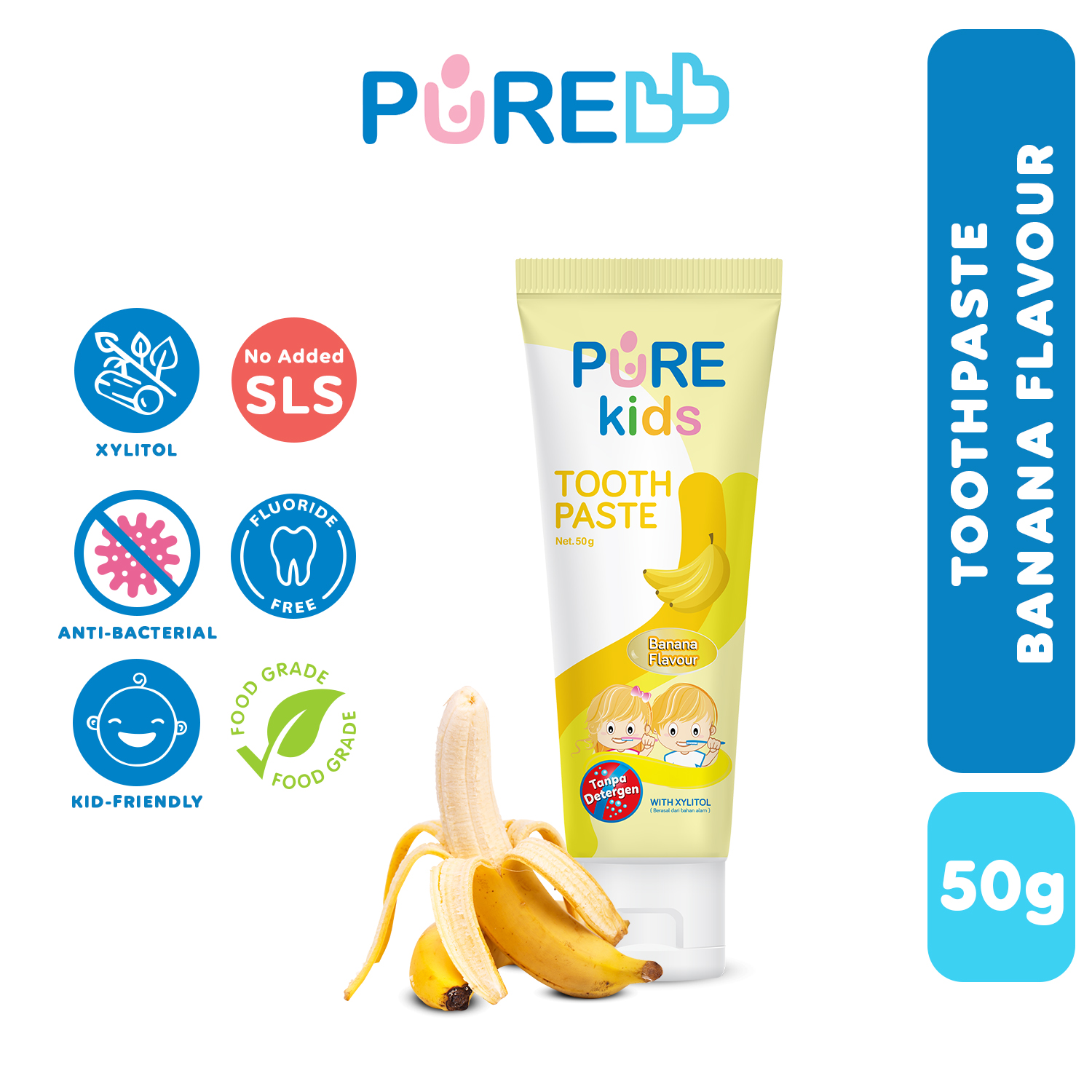 PureKids Toothpaste Banana Flavour 50g | Lazada PH