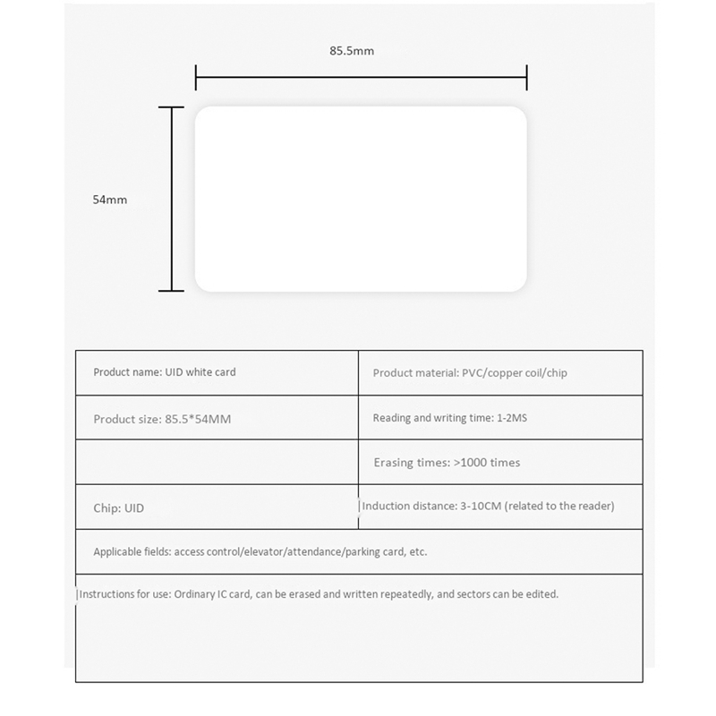 10PCS RFID NFCsmart Chip Badge Clone 0 Sector Writable Tag UID Access ...