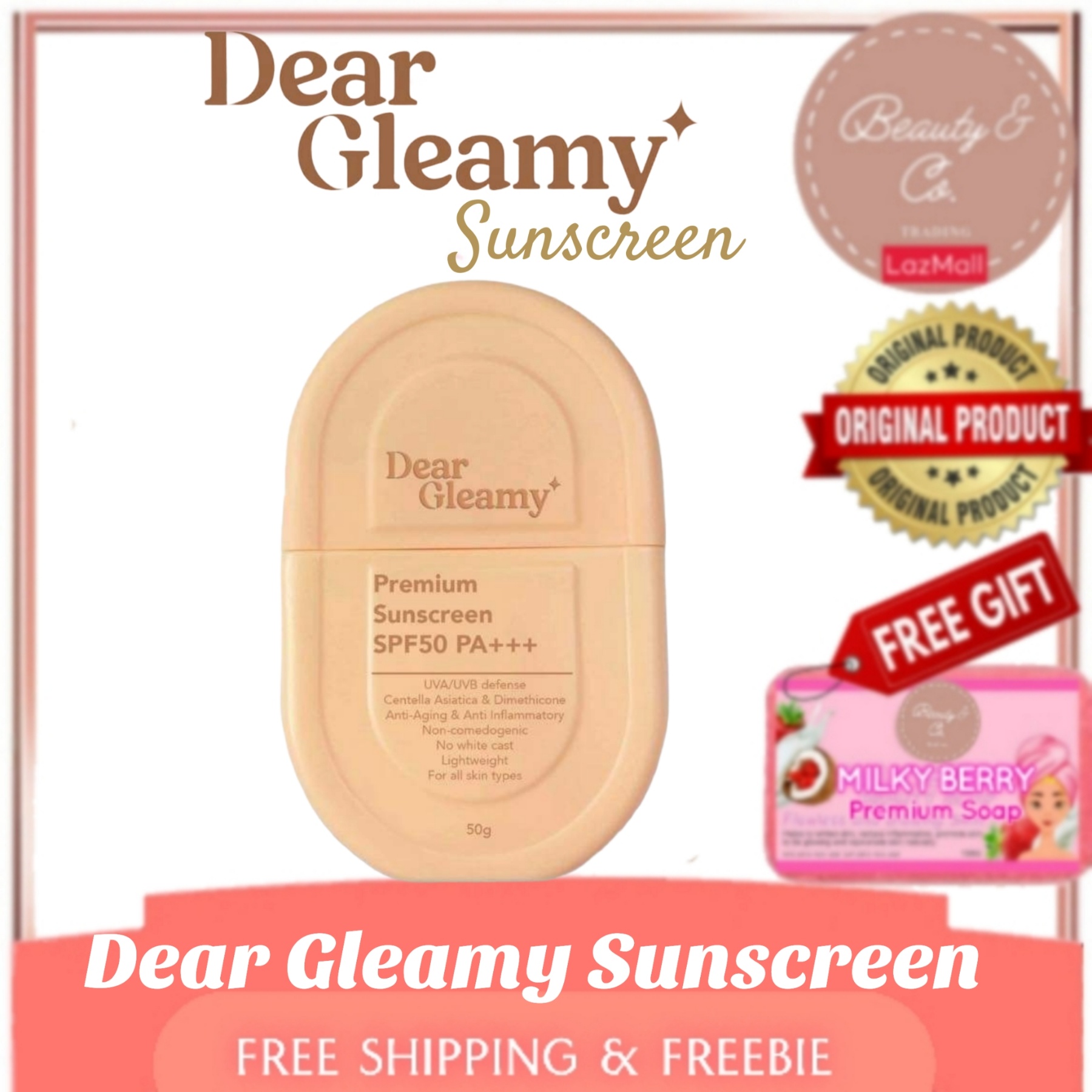 Dear Gleamy Premium Sunscreen SPF50+++ (ORIGINAL) | Lazada PH