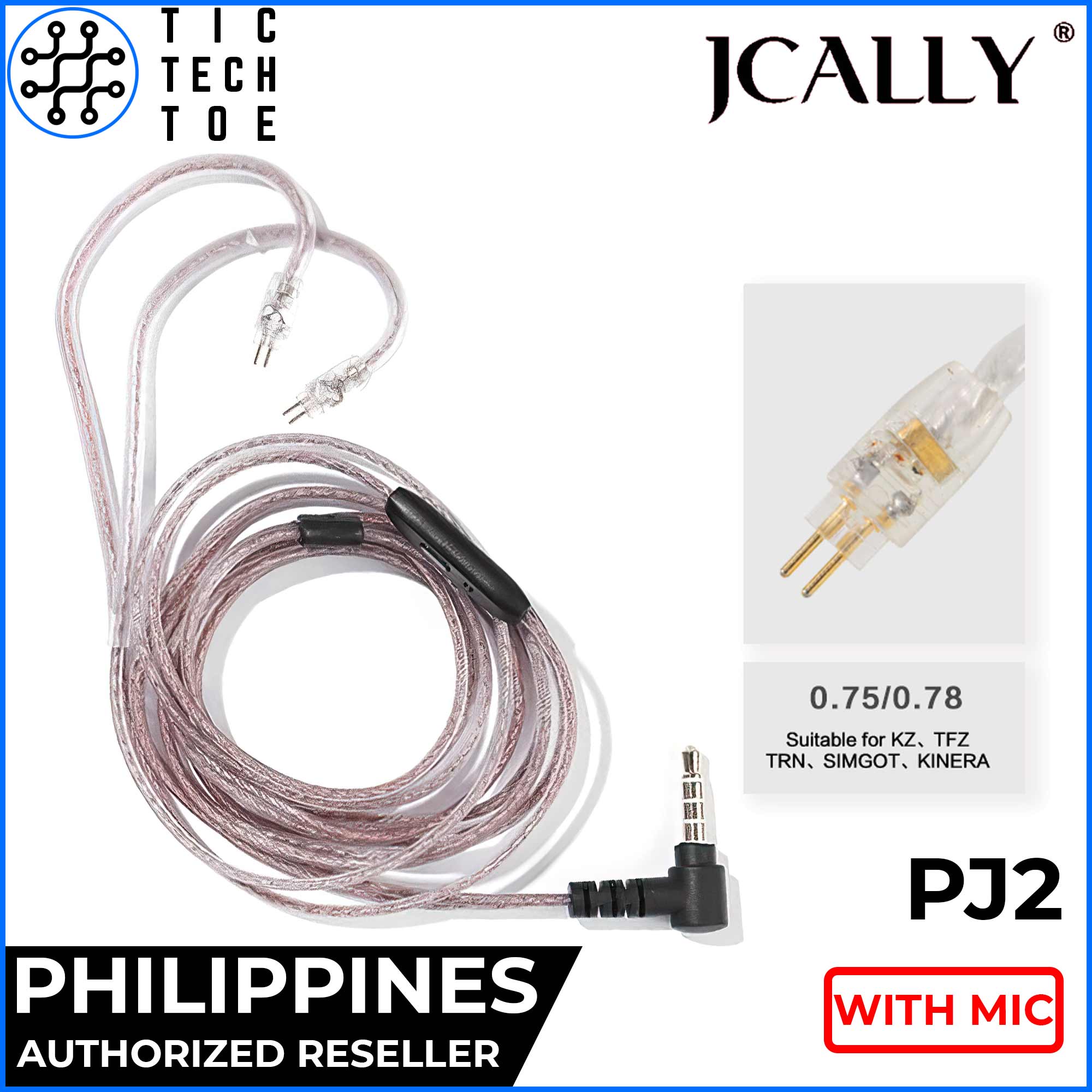 JCALLY PJ2 5N Oxygen-Free Copper Upgrade Cable with Mic (KZ / TRN/ CCA ...