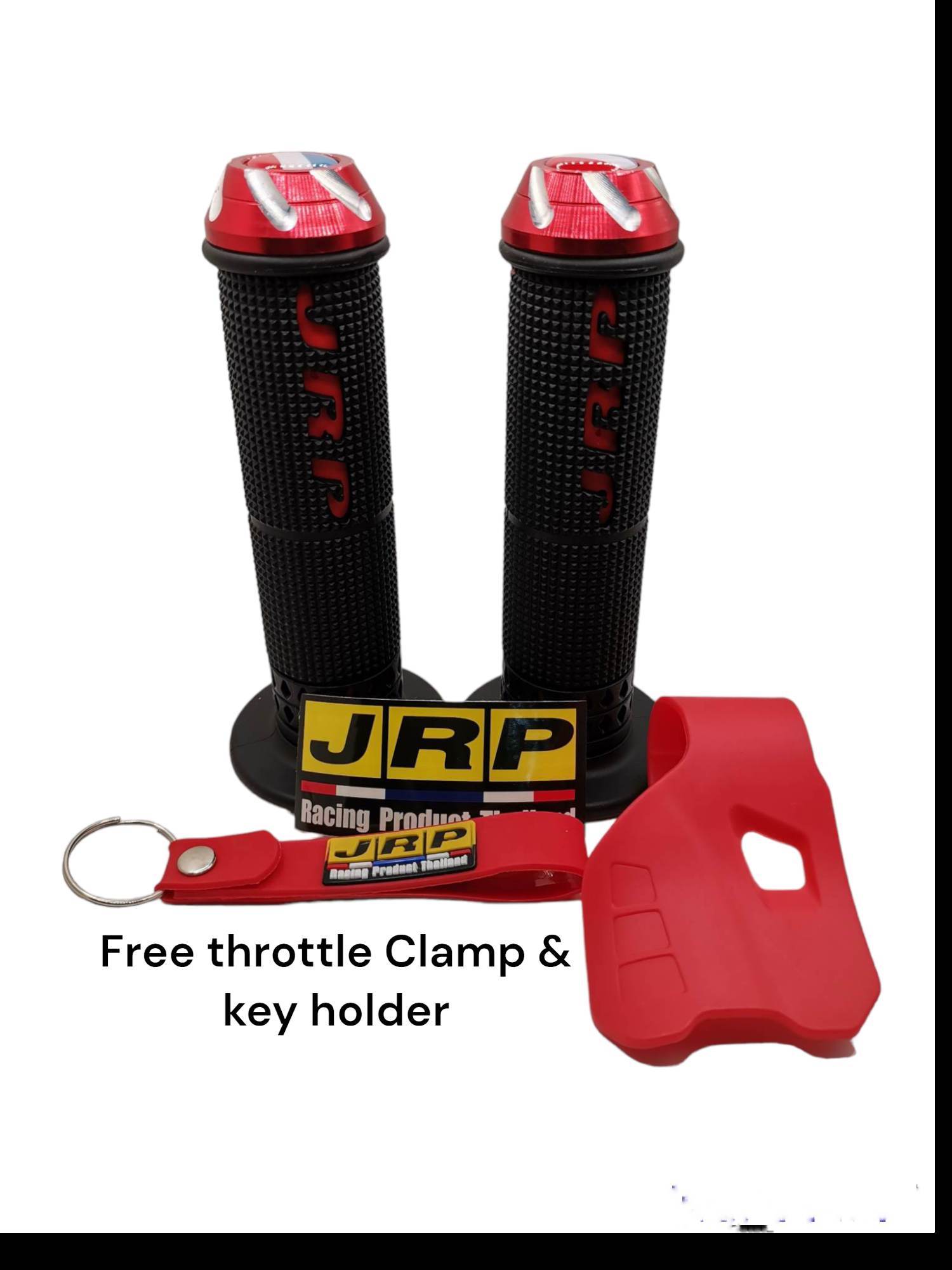 Honda Click 125 | Universal JRP Handle Grip RED Bar-End W/Free Throttle ...