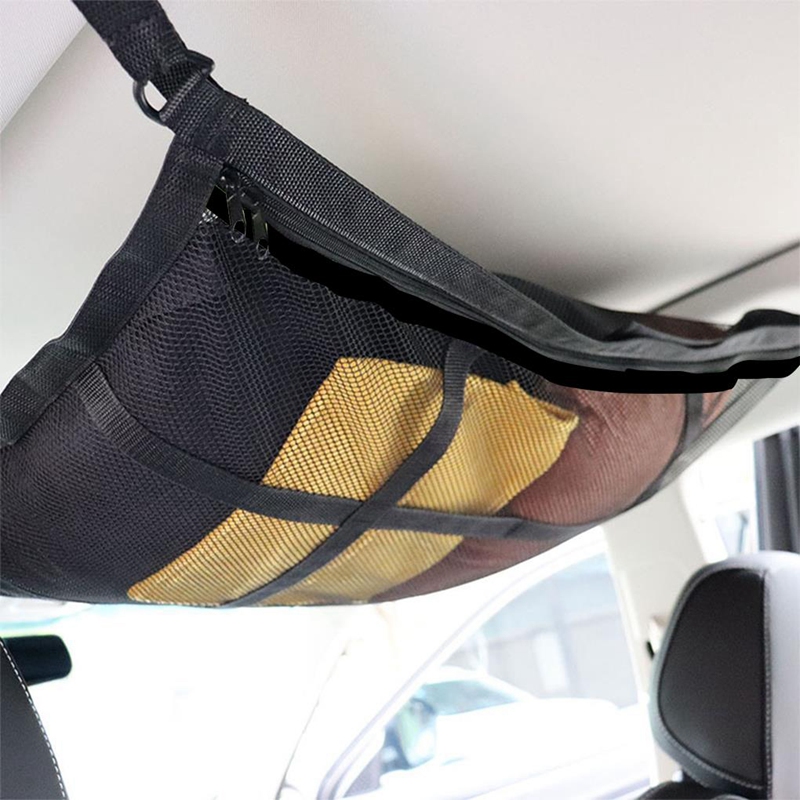 Car Ceiling Storage Net Pocket 90X65cm Car Roof Interior Cargo Net Bag ...