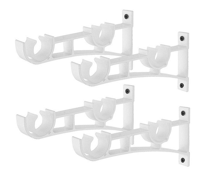 Double Curtain Rod Holders Set, Curtain Rod Brackets, Tap Right Into ...