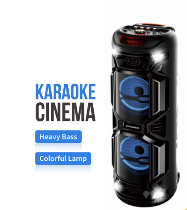 LB-8805 8.5" Double Super Bass Karaoke Portable Wireless Bluetooth ...