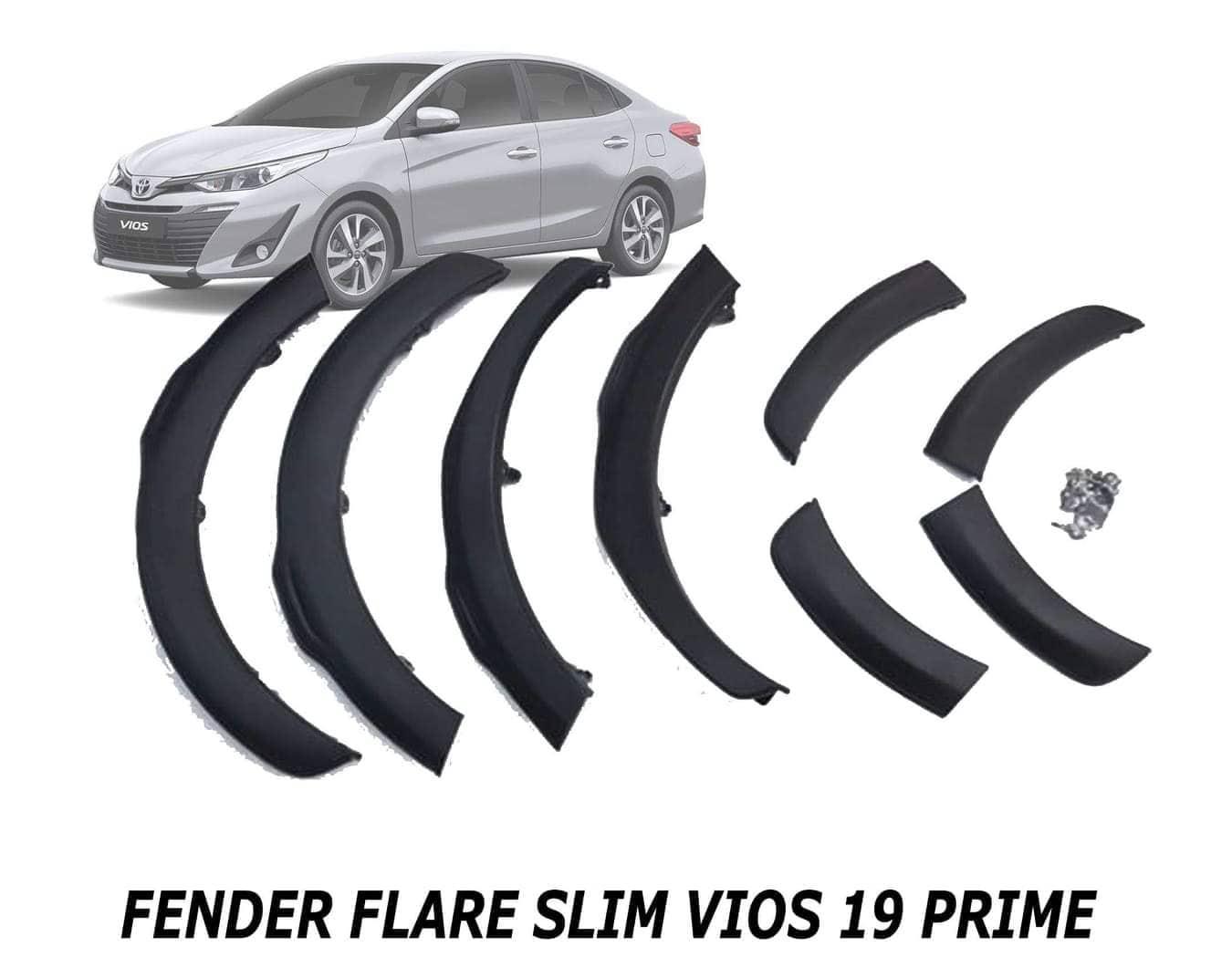 TOYOTA VIOS 2018-2021 SLIM FENDER FLARE MATTE BLACK ( Vios Accessories ...