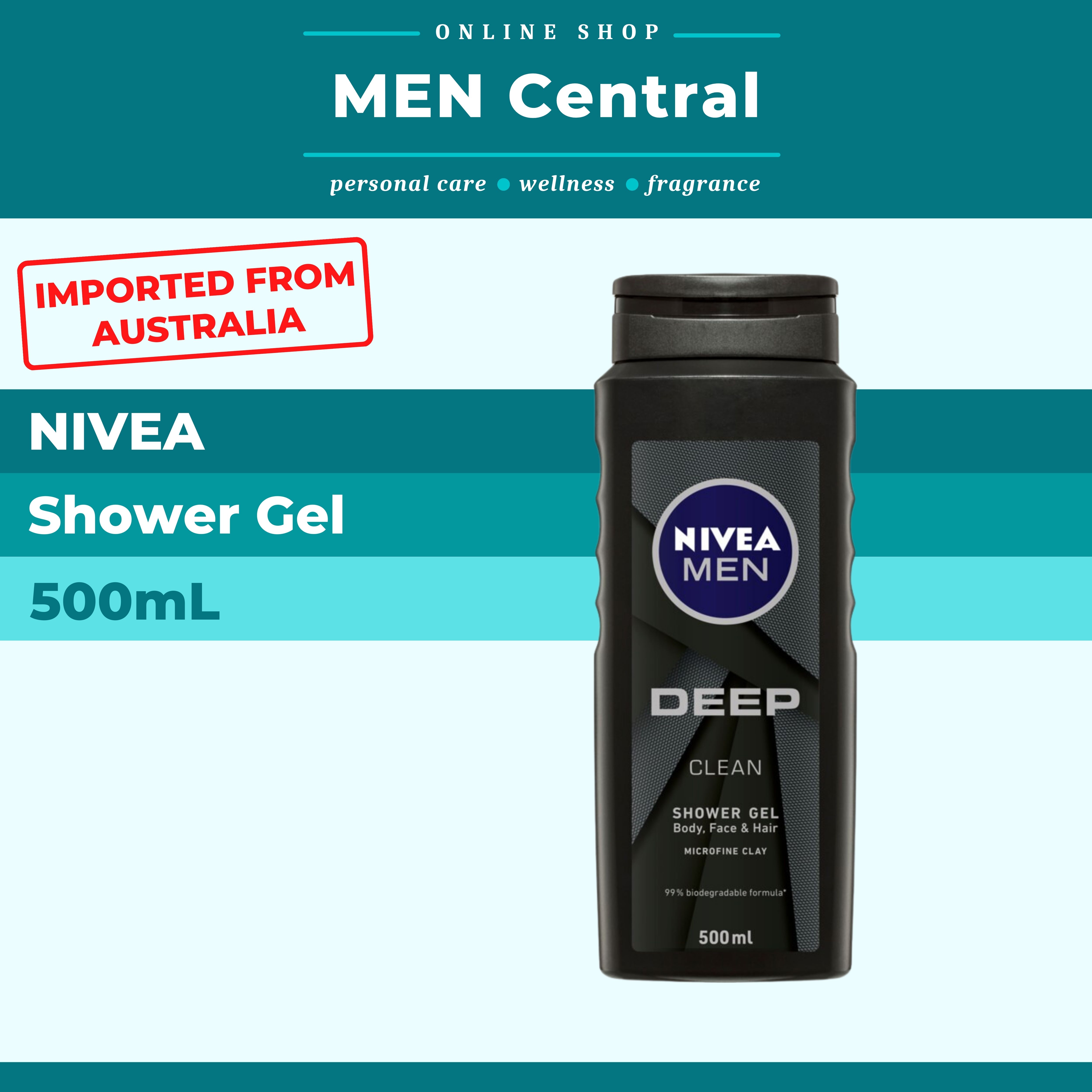Nivea Men Deep Clean Shower Gel with Microfine Clay, 500mL | Lazada PH