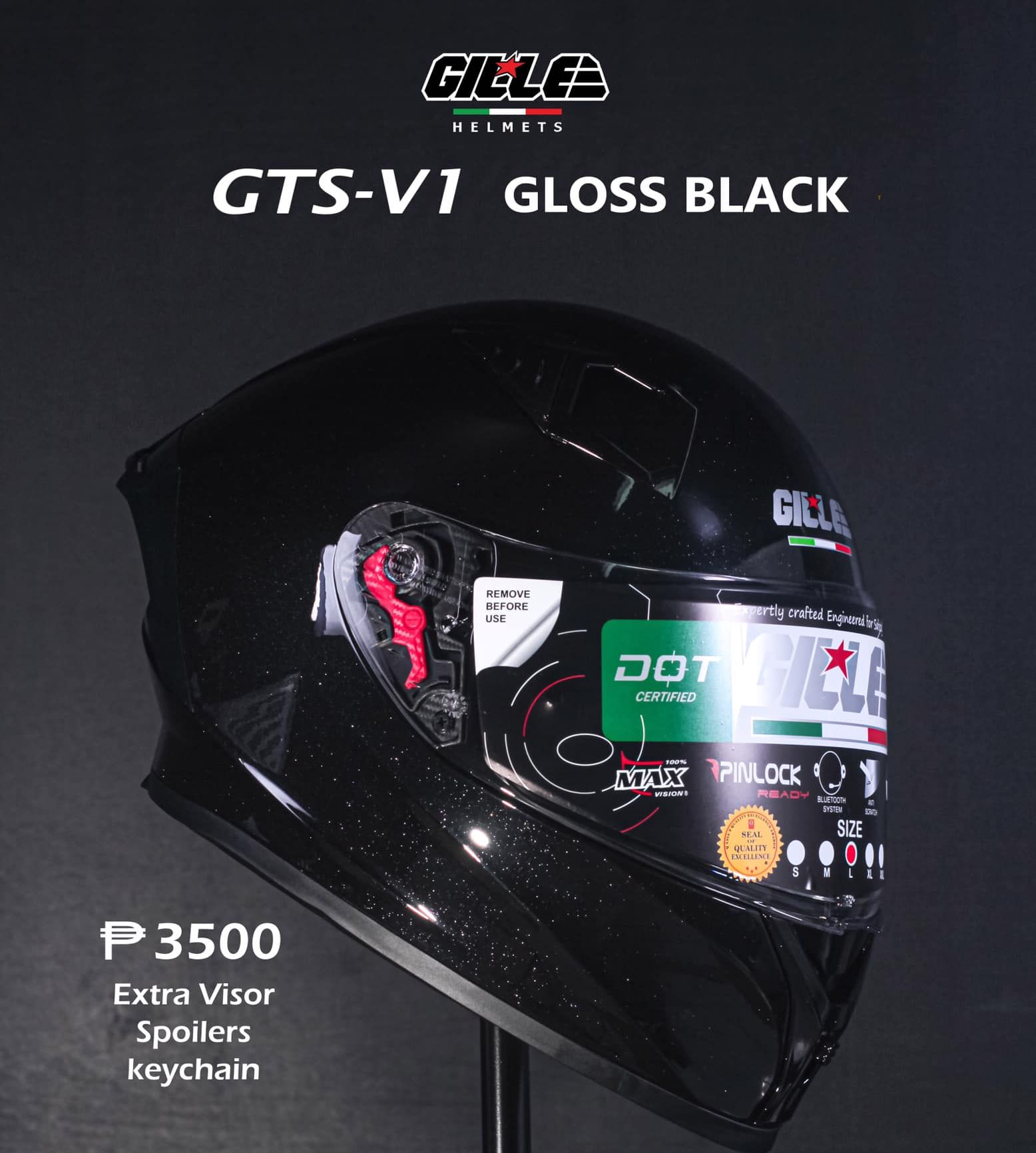GILLE Helmet GTS V1 Full Face Dual Visor w Spoiler | Lazada PH