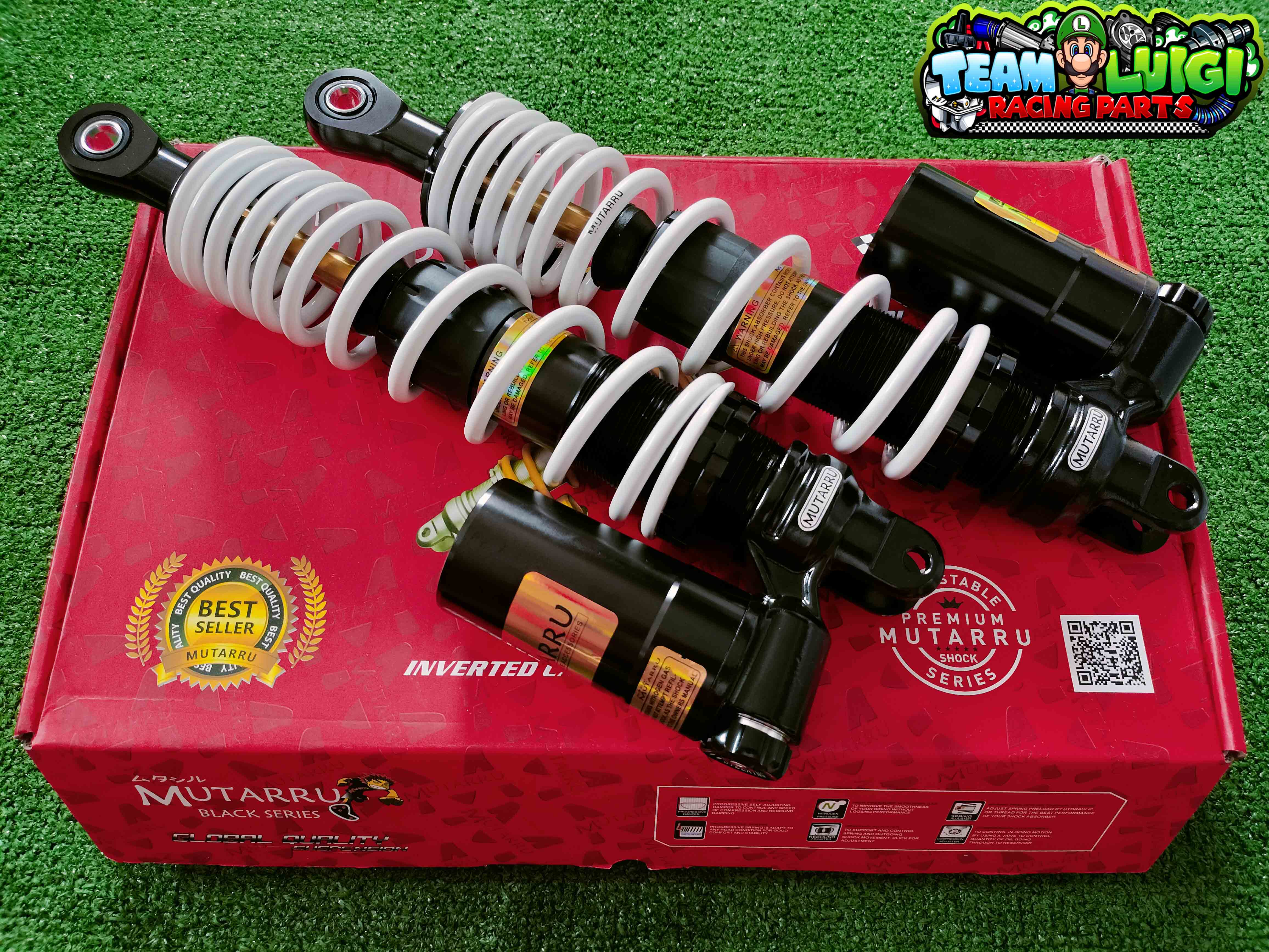 MUTARRU INVERTED REAR SHOCK 335MM BLACK SERIES FOR NMAX 155 / NMAX 155 ...