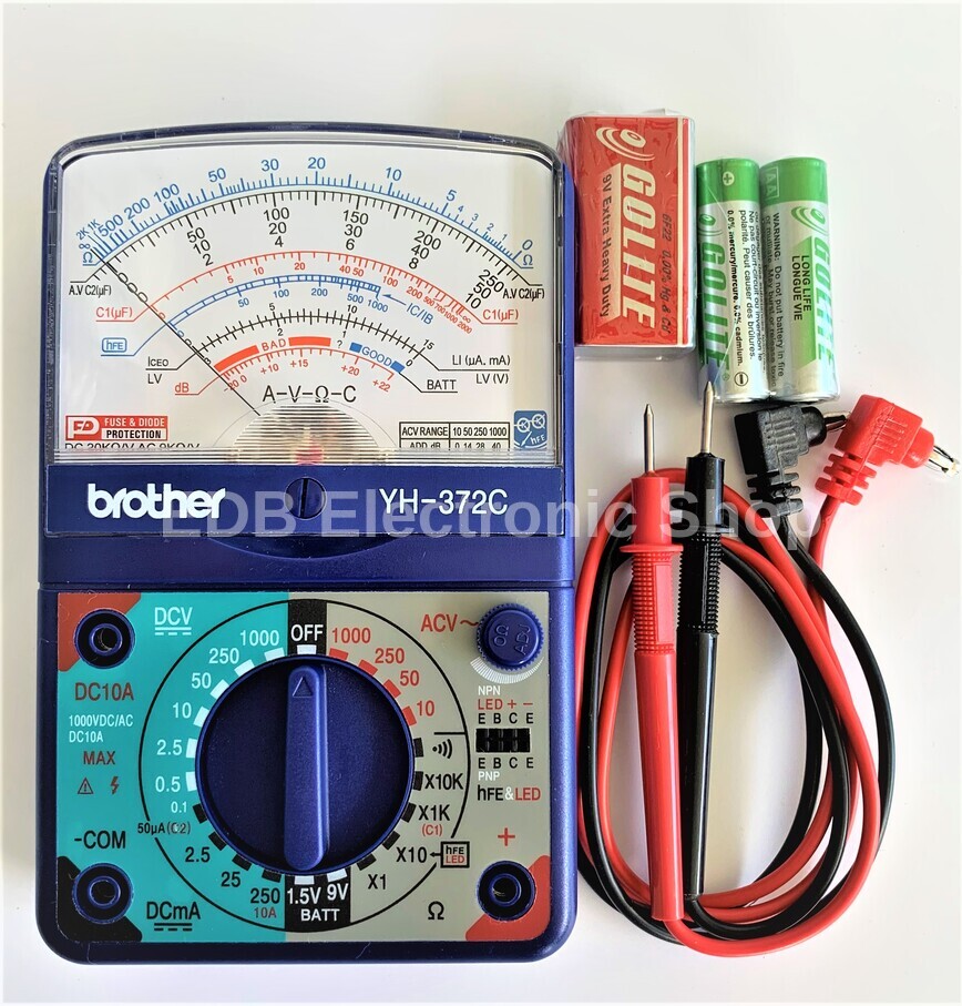 Brother YH-372C Multitester Multimeter Analog Tester with Continuity ...
