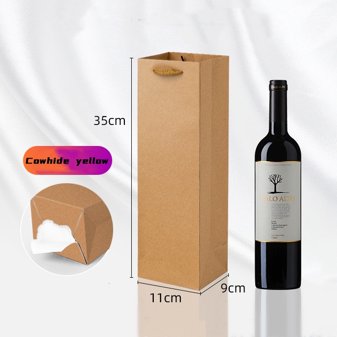 Reusable Window Bag Portable Wine Paper Bag Giveaways Paper Bag Kraft ...