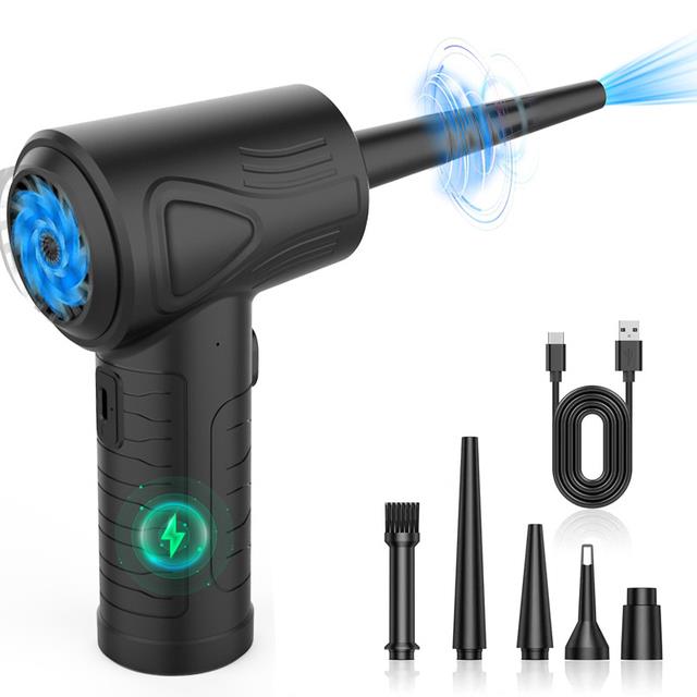 Compressed Air Duster For Computer Keyboard 51000 RPM USB Charging Mini ...