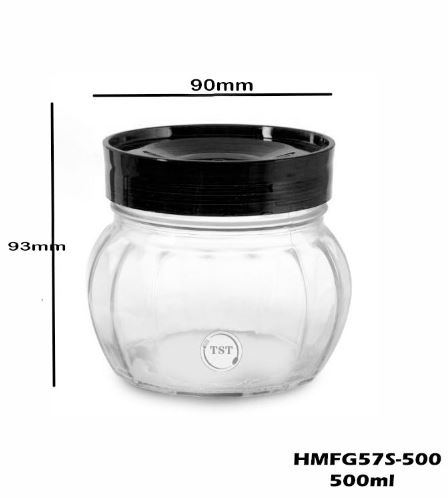 DELISOGA Transparent Glass Airtight sealed jar with lid Candy Jar ...