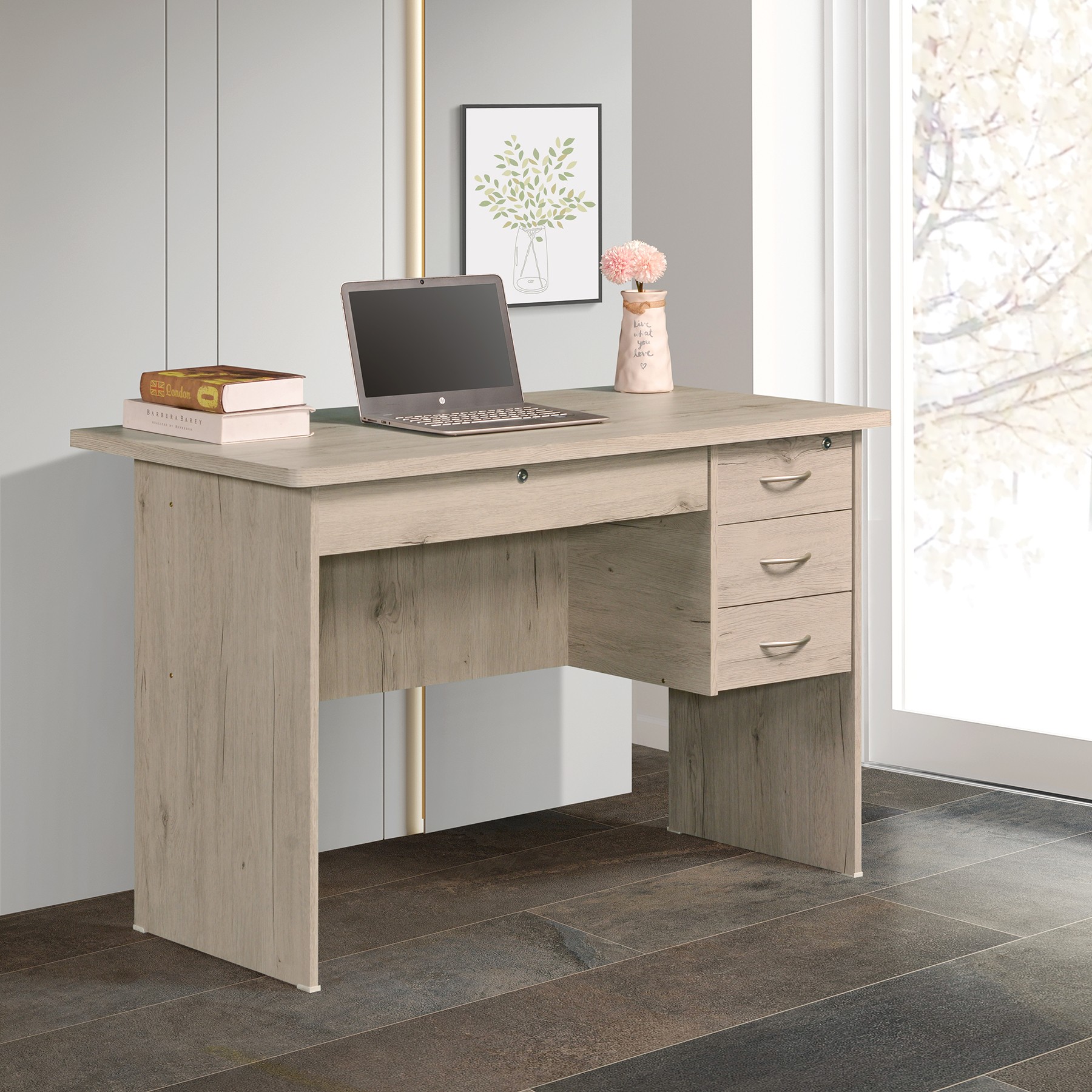 ICONS Tym-260M Office Table with Center Drawer and 3-Side Drawers ...
