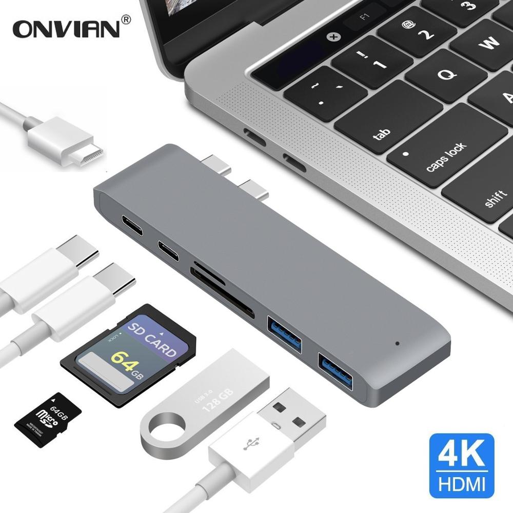 Onvian USB C Hub USB 3.1 Type-C Hub To HDMI Adapter 4K Thunderbolt 3 ...