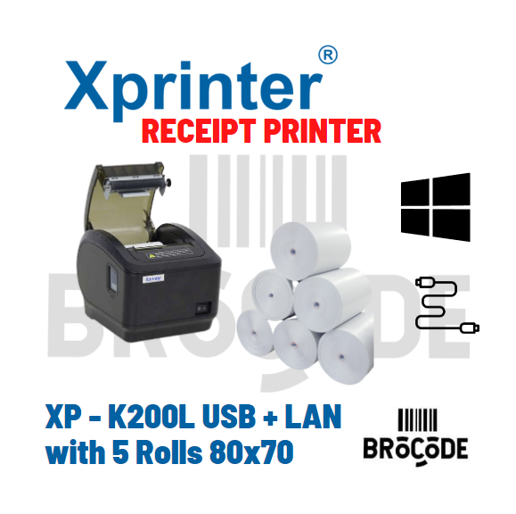 Xprinter XP-K200L USB + LAN THERMAL RECEIPT PRINTER 80mm POS RECEIPT ...