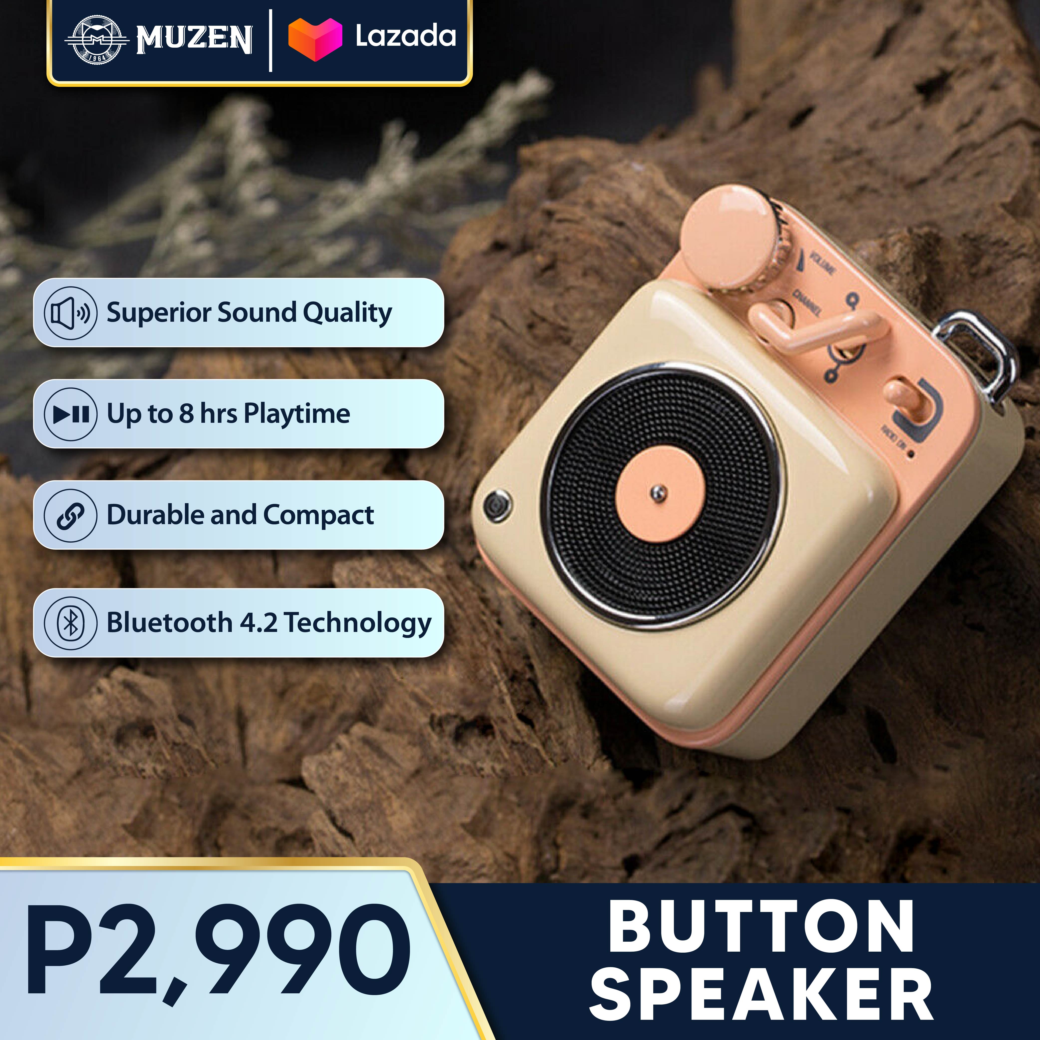 MUZEN Button Mini Portable Wireless Bluetooth Retro Speaker | Lazada PH