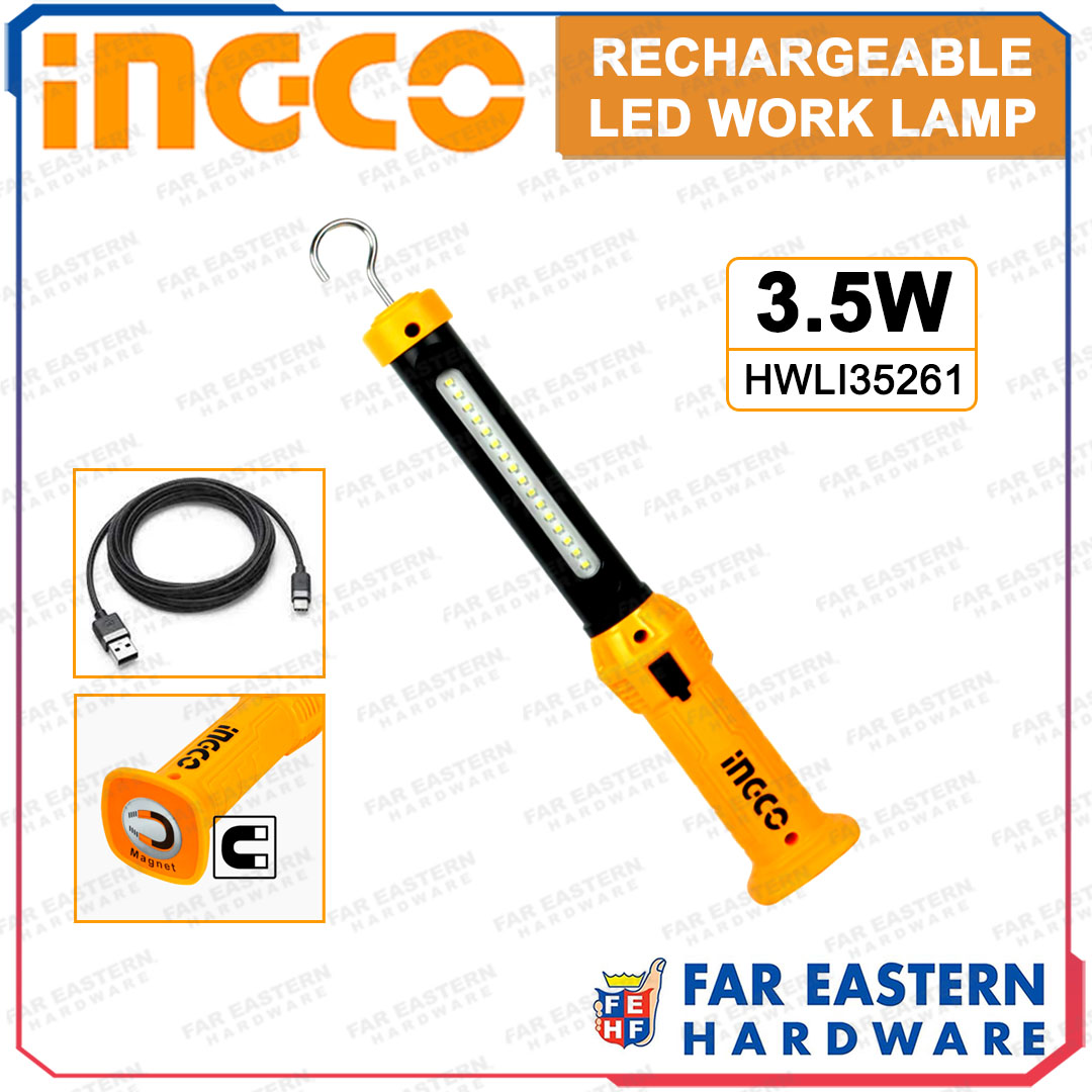 INGCO Rechargeable LED Light Work Lamp 3.5W HWLI35261 INHT | Lazada PH